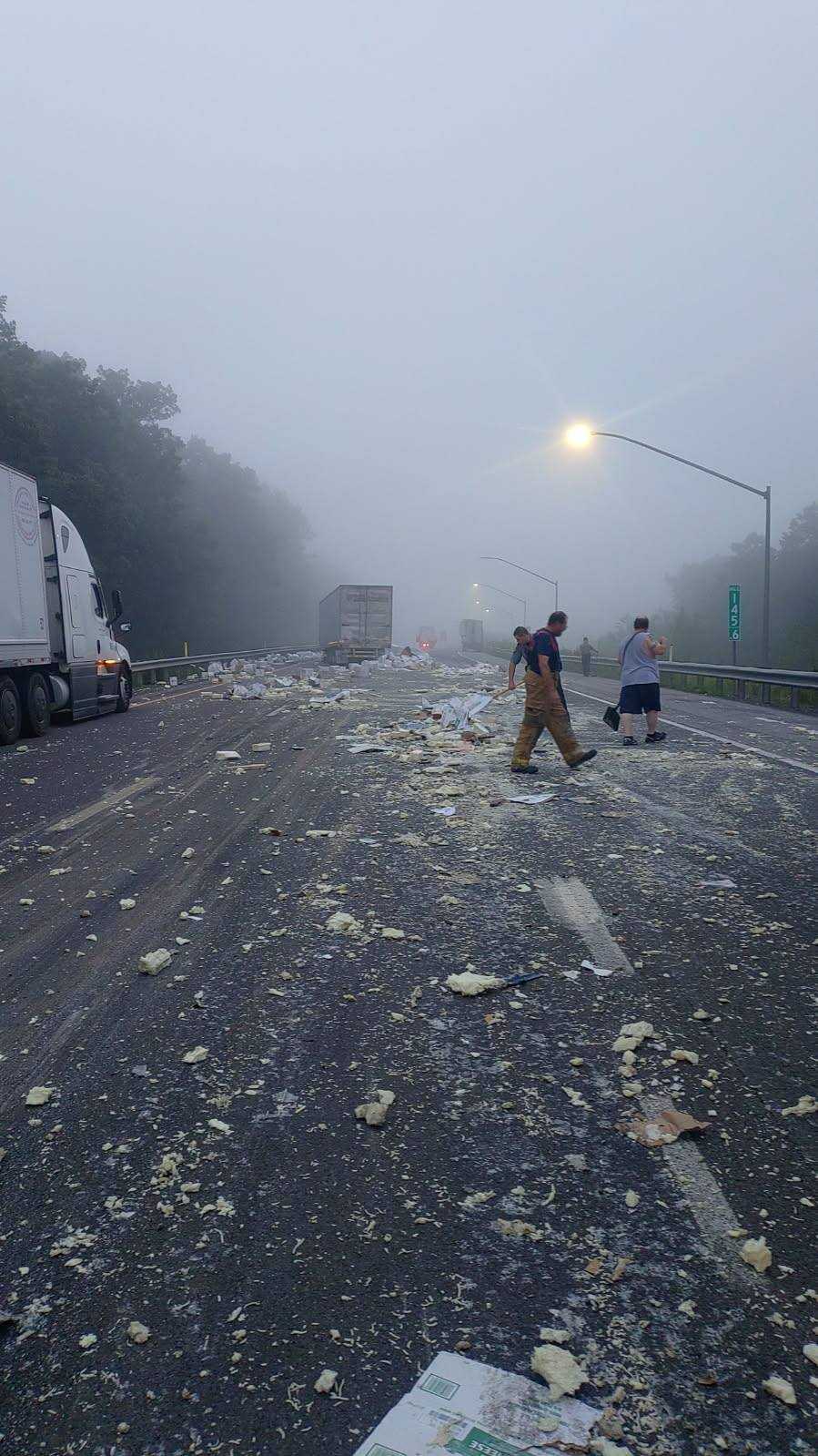 Mozzarella mess: 3 tractor-trailers crash, leaving cheesy catastrophe