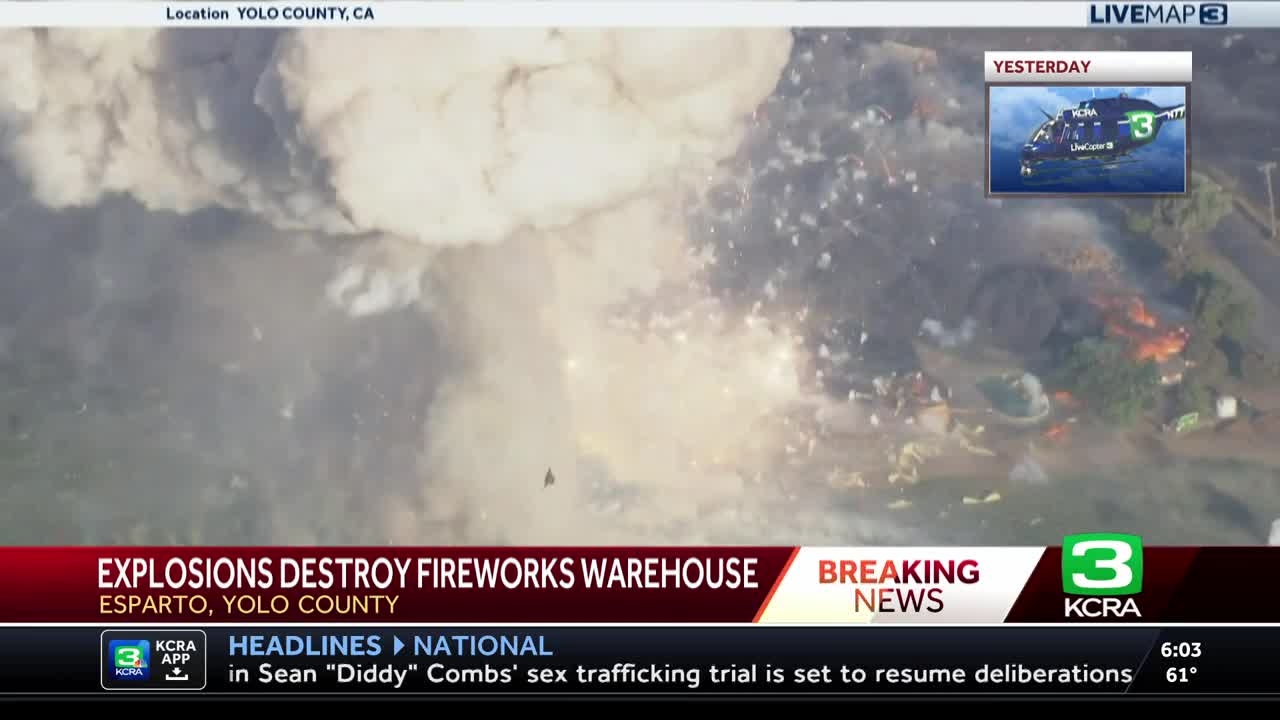 Fireworks explosion obliterates facility in Esparto, evacuations and ...