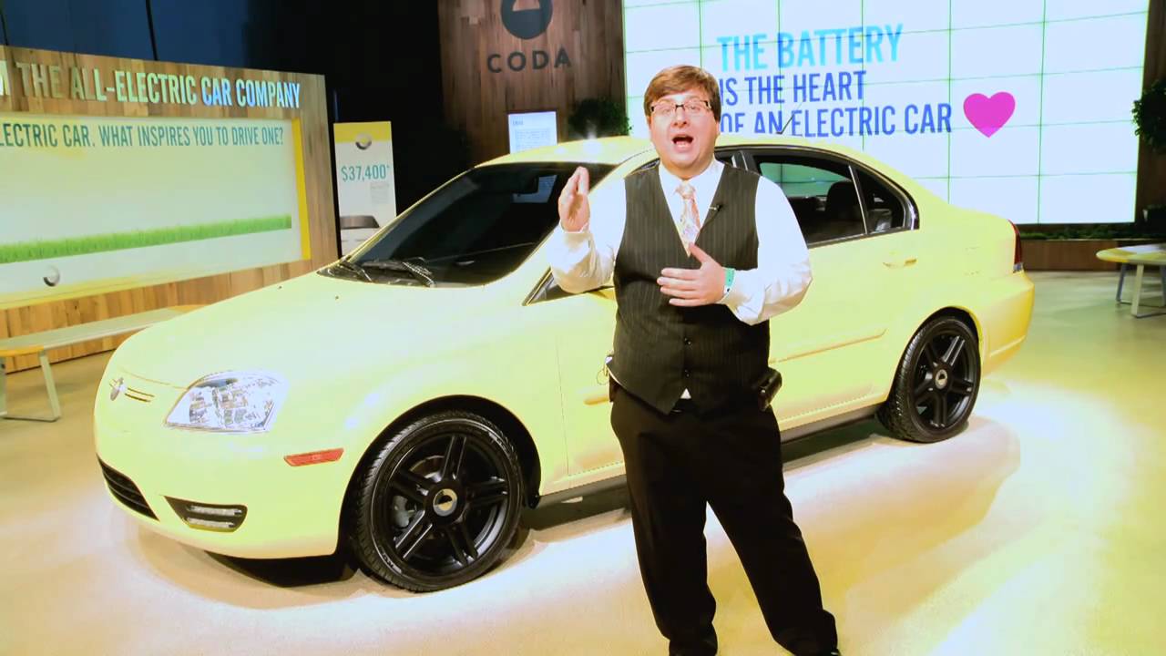first look at the coda electric car at the l.a. auto show