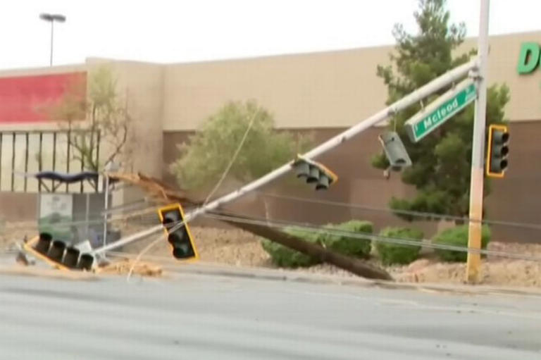 Las Vegas power poles downed by devastating storm leaving a trail of ...