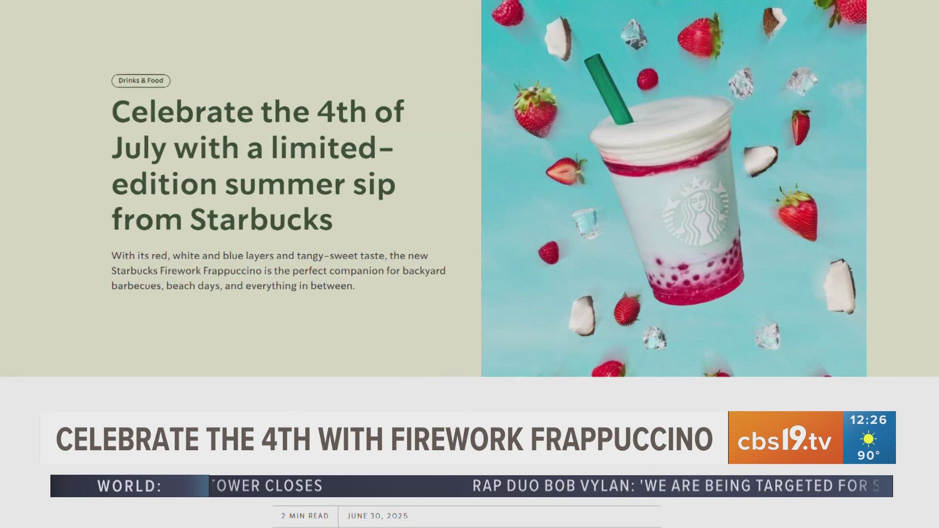 Starbucks unveils firework frappuncino
