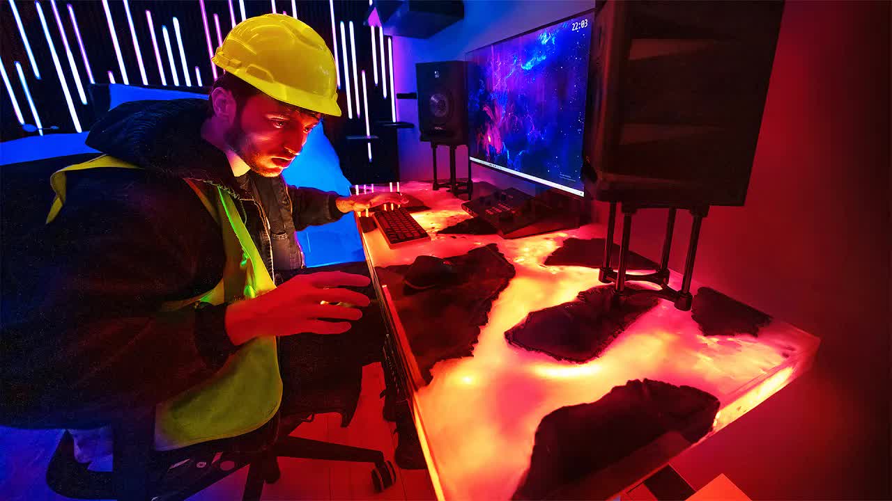 I built a lava gaming desk