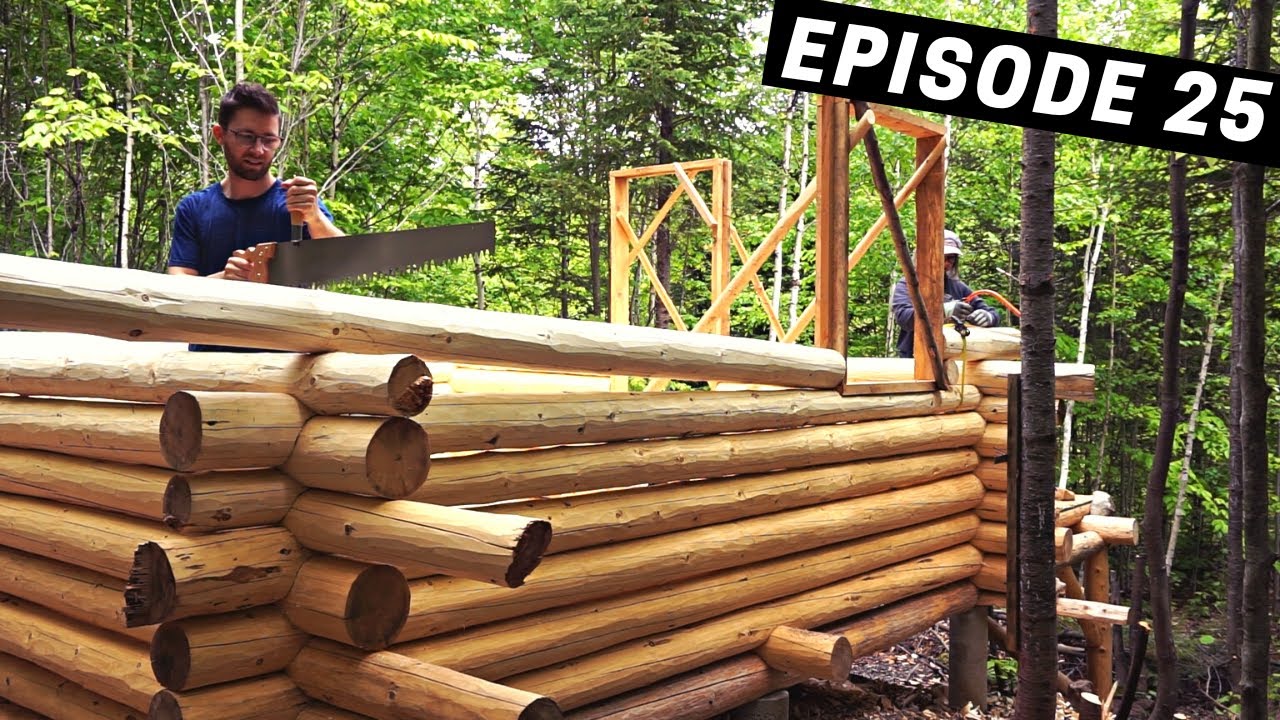 Building A Log Cabin | Ep. 25 | The quickest notching technique | The ...