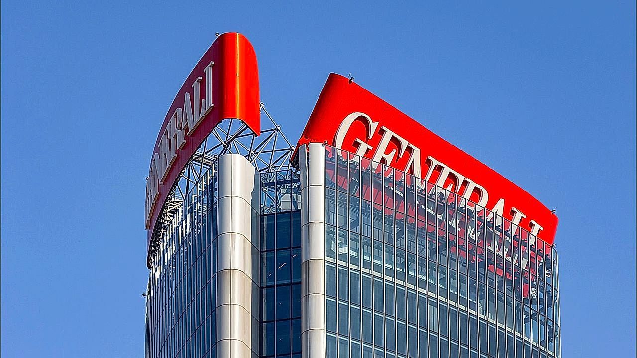 Huge sign partially collapses on Generali HQ building in Milan
