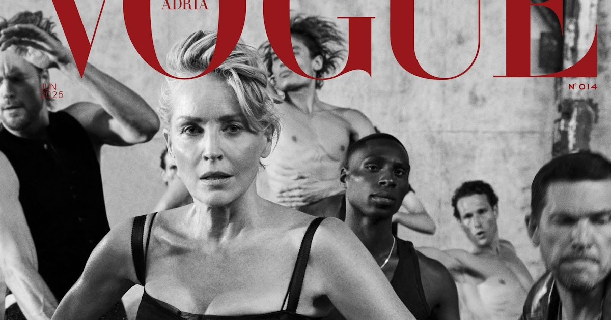 Sharon Stone Is Flanked By Male Models on the June 2025 Covers of Vogue ...