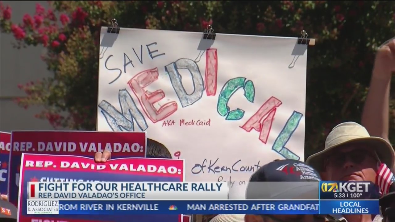 Healthcare rally outside Rep. David Valadao's office continues Tuesday