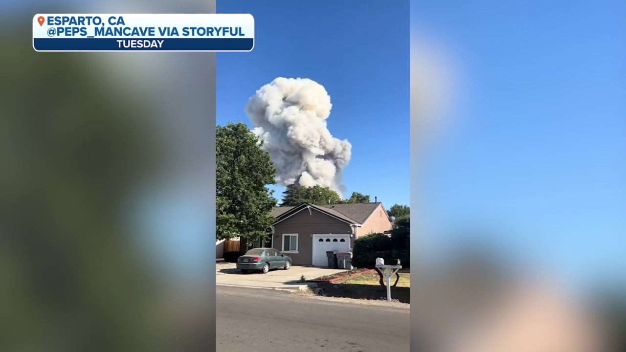 Explosion at northern California fireworks warehouse sparks wildfire