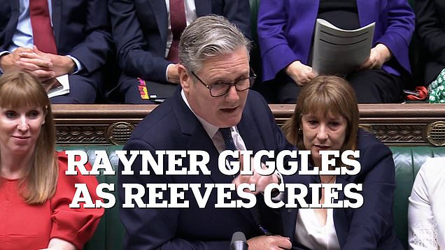 Angela Rayner seen smirking as Rachel Reeves is seen crying