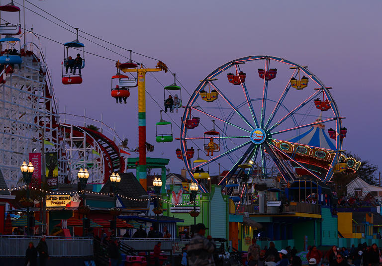 Photos | The skies above Santa Cruz Beach Boardwalk come alive at sunset