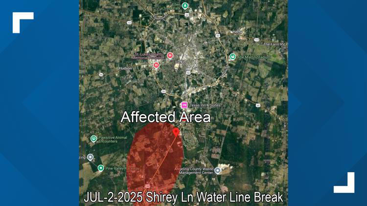 Crews repair water line in Lufkin