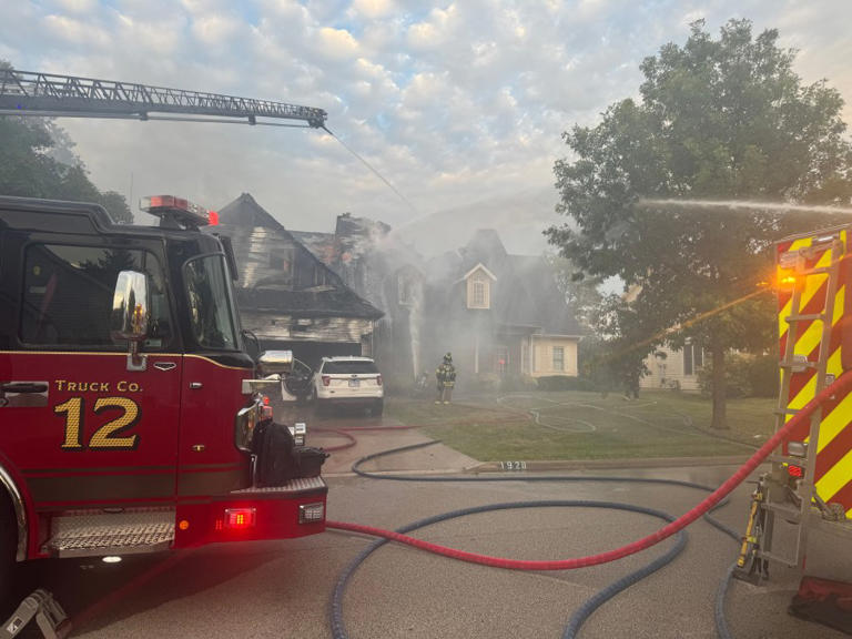 Crews from Normal and Bloomington respond to house fire