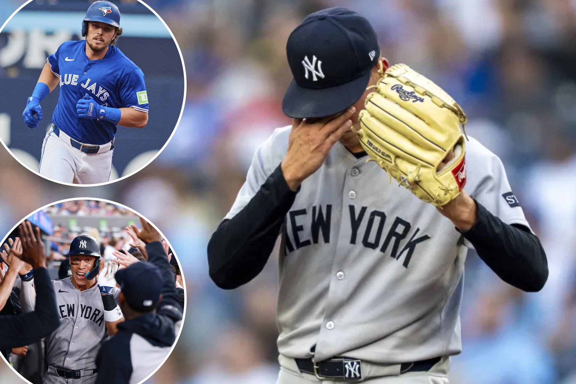 Yankees fall into first-place tie with Blue Jays as furious rally falls ...