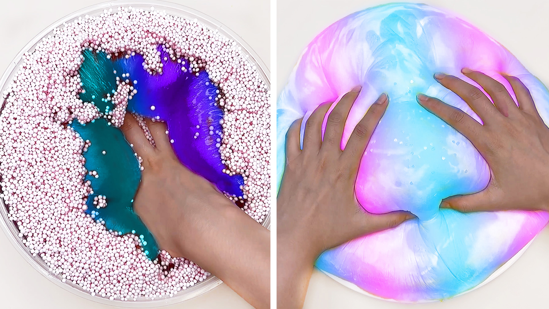 Satisfying ASMR: Slime con Bolitas + Slime Galaxia 💜🌌 | Sin Hablar