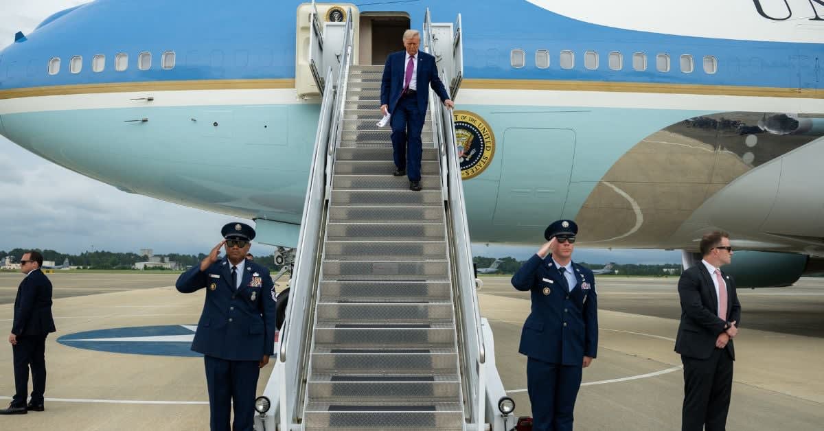 Trump Caught Stumbling Up Air Force One Stairs