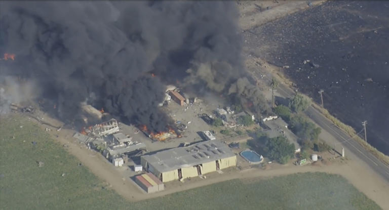 Seven missing after massive explosion at California fireworks warehouse