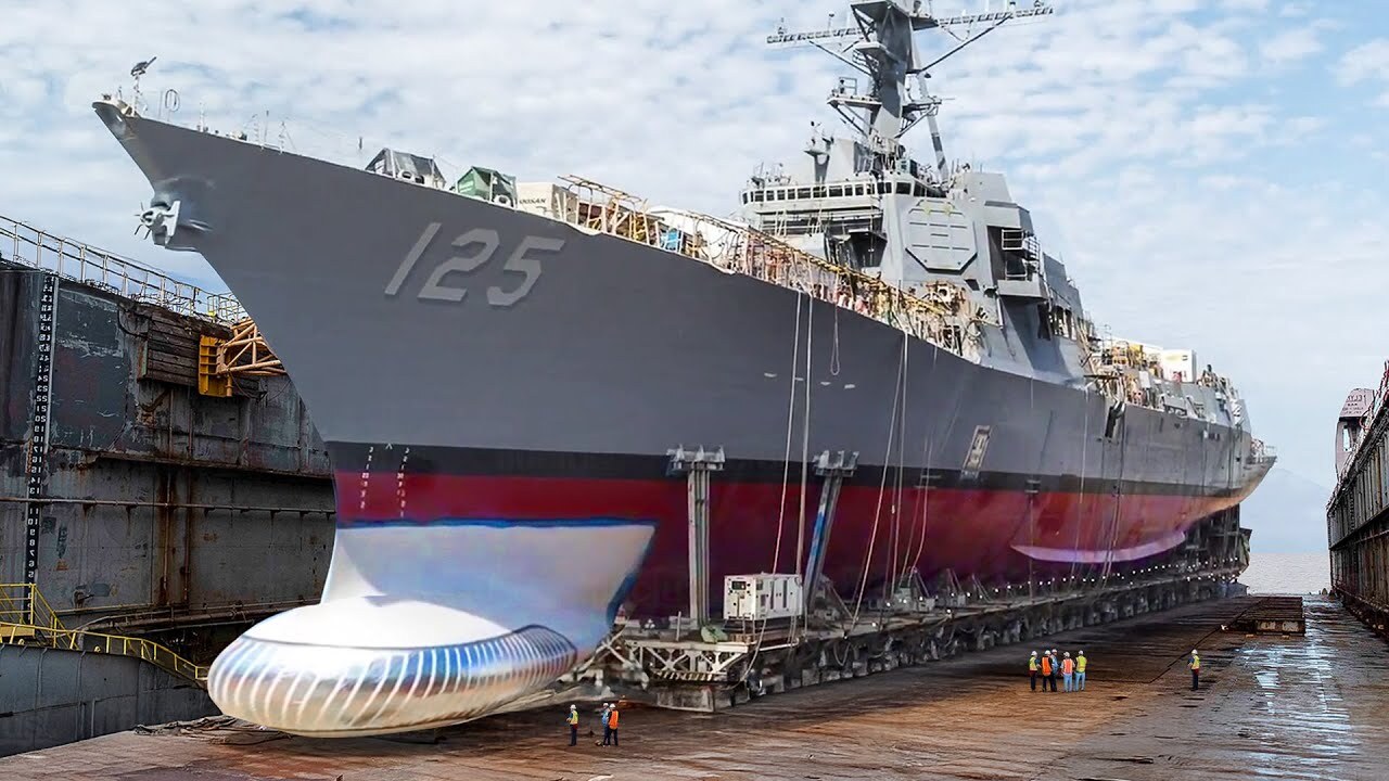 Inside US Shipyard Building and Launching Gigantic New US Navy Ships
