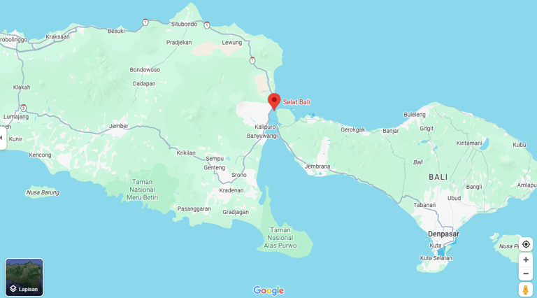 Selat Bali Dimana? Lokasi KM Tunu Pratama Jaya Tenggelam