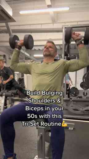 Build Bulging Shoulders and Biceps in Your 50s with This Tri-Set Routine