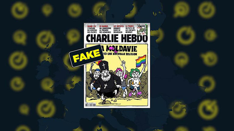 Fake Charlie Hebdo cover attacking Moldova Pride circulates online