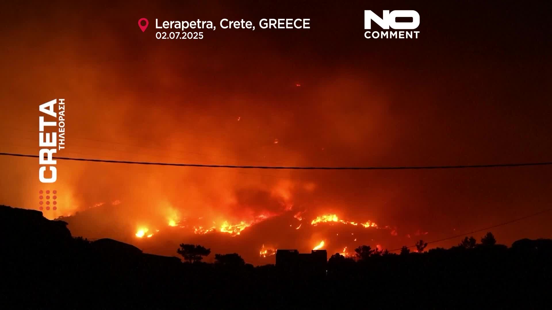 Watch: Firefighters battle major wildfire on Greek island of Crete