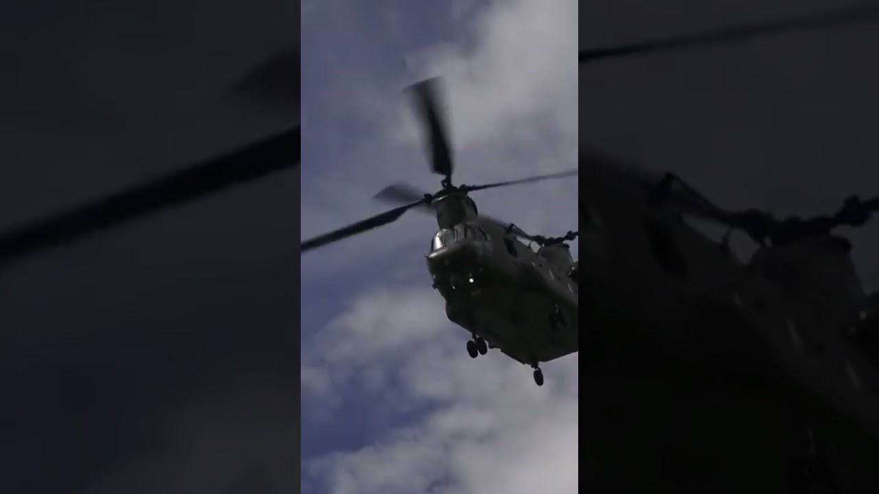 RAF Chinook Crew Salute Spotters