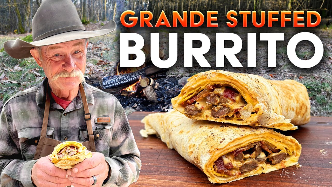 Grande Stuffed Burrito with Steak, Bacon and Cheese!
