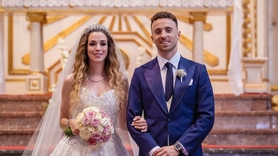 Photos: Diogo Jota’s adorable wedding moments with wife Rute Cardoso ...
