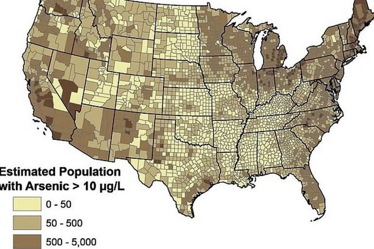 Frightening map shows 9 states with dangerous levels of toxic arsenic ...