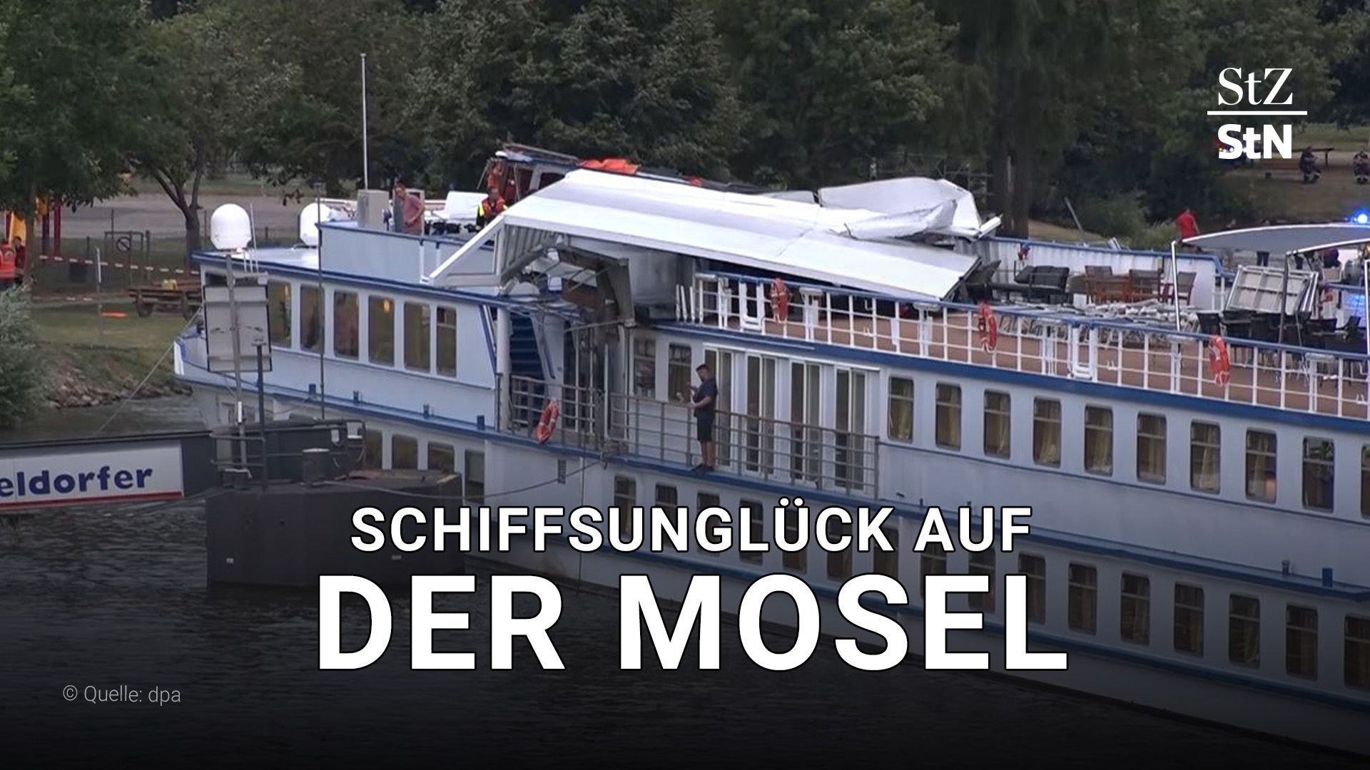 Schiffsunfall auf der Mosel: Zwei Verletzte - Kollision mit Brücke
