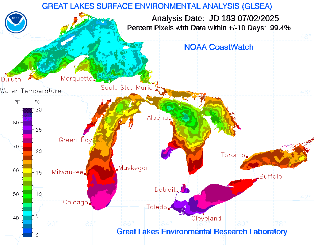 How warm are the Great Lakes? Where it will be refreshing to swim on July 4