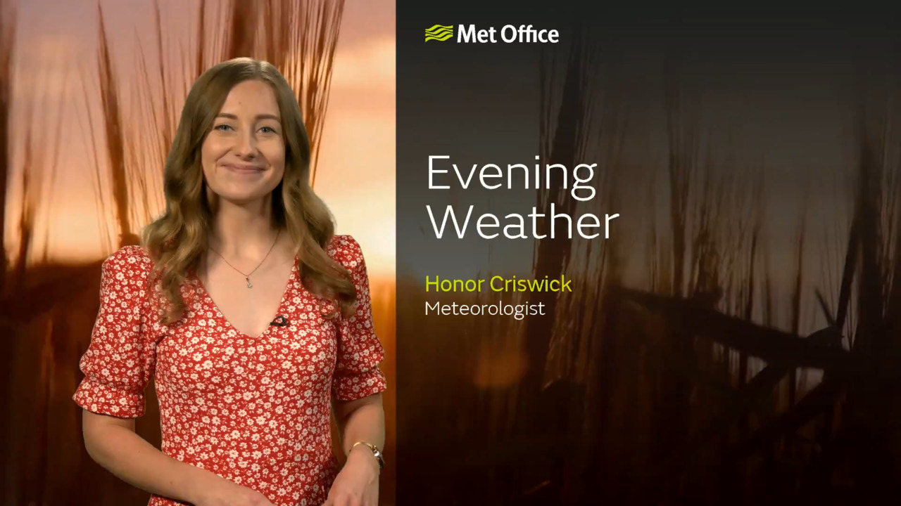 Met Office Thursday evening weather forecast.