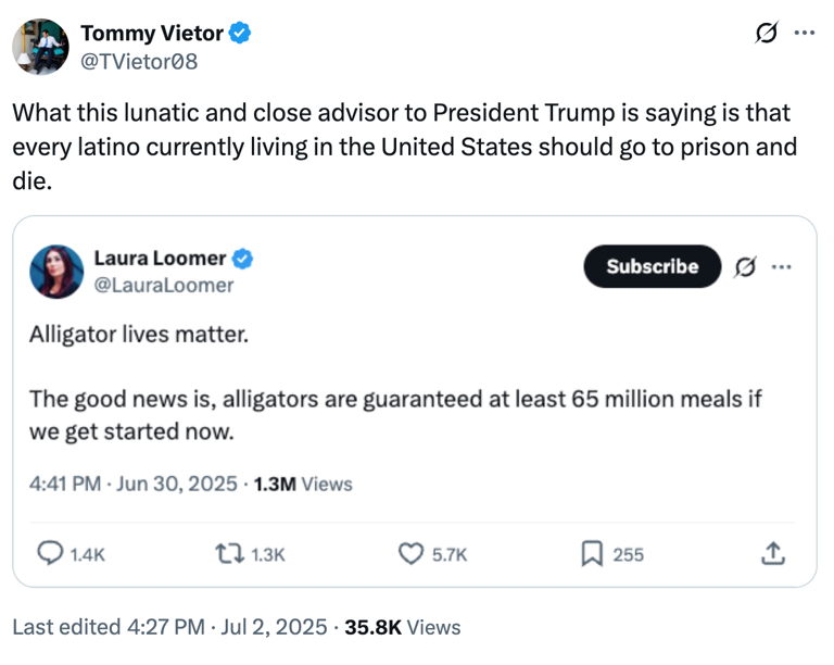 ‘Alligator lives matter’: Trump pal Laura Loomer slammed for saying ...