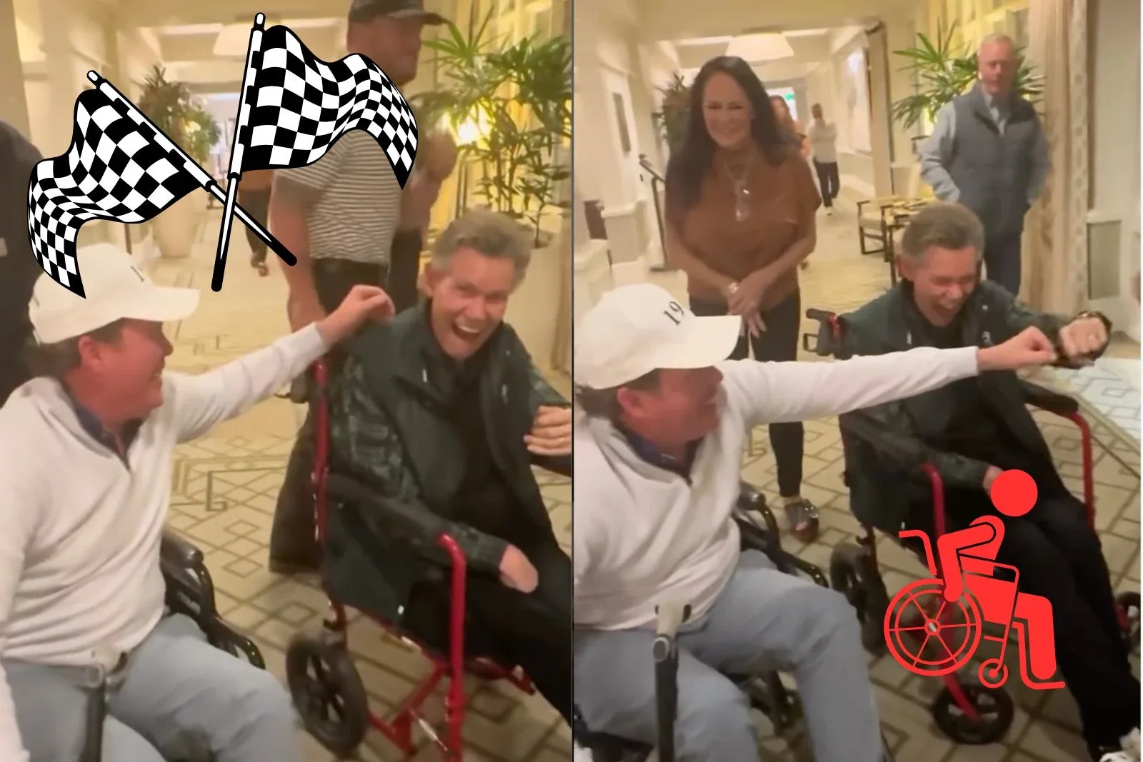 Randy Travis + Clay Walker’s Wheelchair Race Was WAY Too Much Fun [Watch]