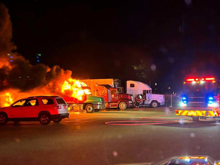 4 semis catch fire, causing explosions at Weld County truck stop