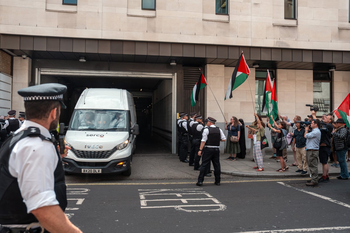 Chants of ‘free Palestine’ in court as activists remanded over RAF break-in