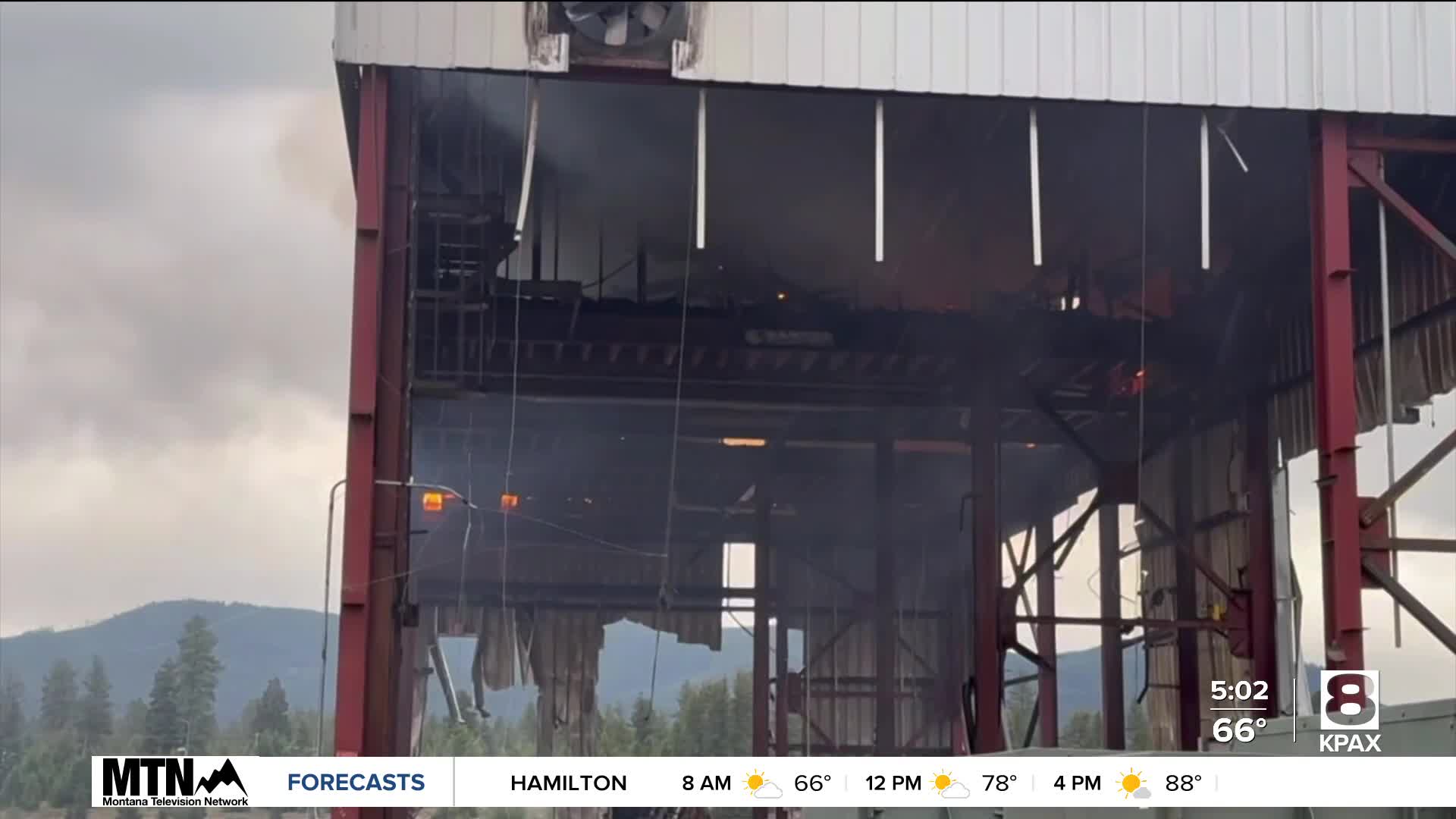 Fire engulfs Pyramid Mountain Lumber buildings during demolition