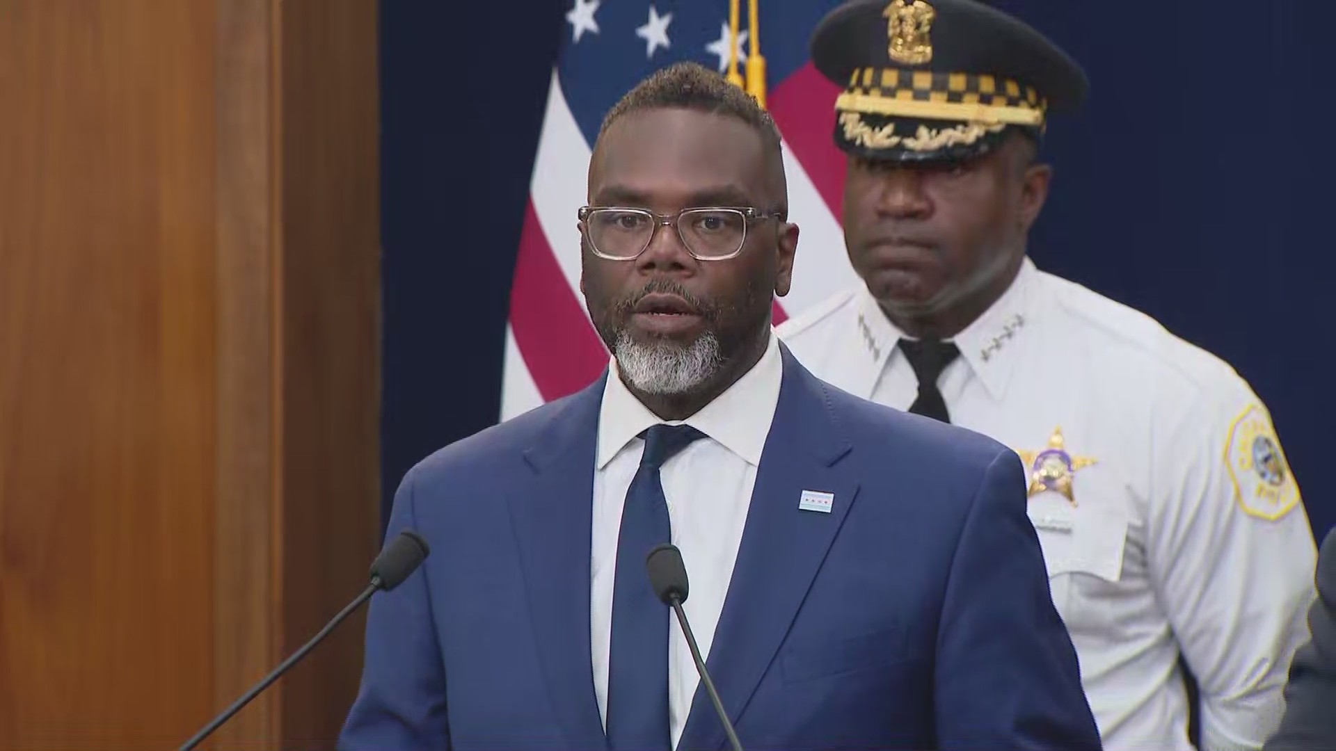 Chicago Mayor Brandon Johnson and CPD Superintendent Larry Snelling ...