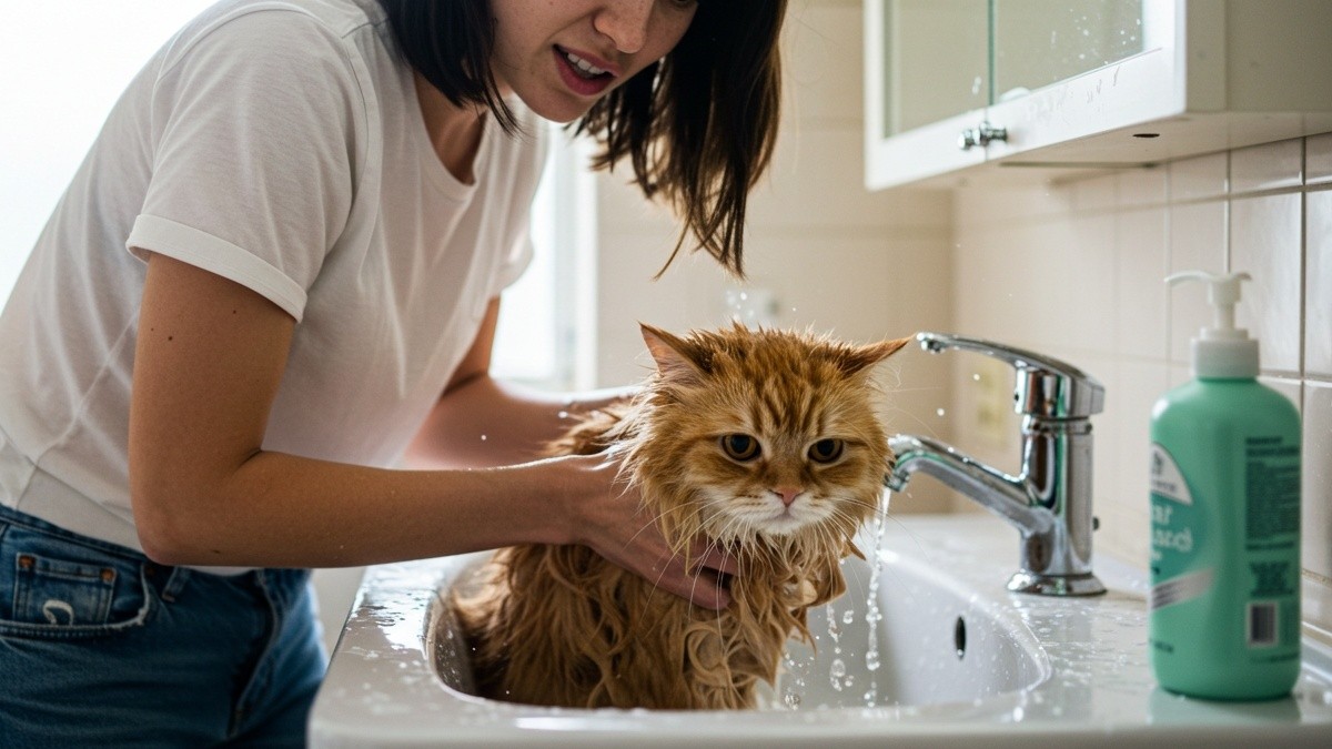 How to bathe a cat without being scratched: step by step and tips