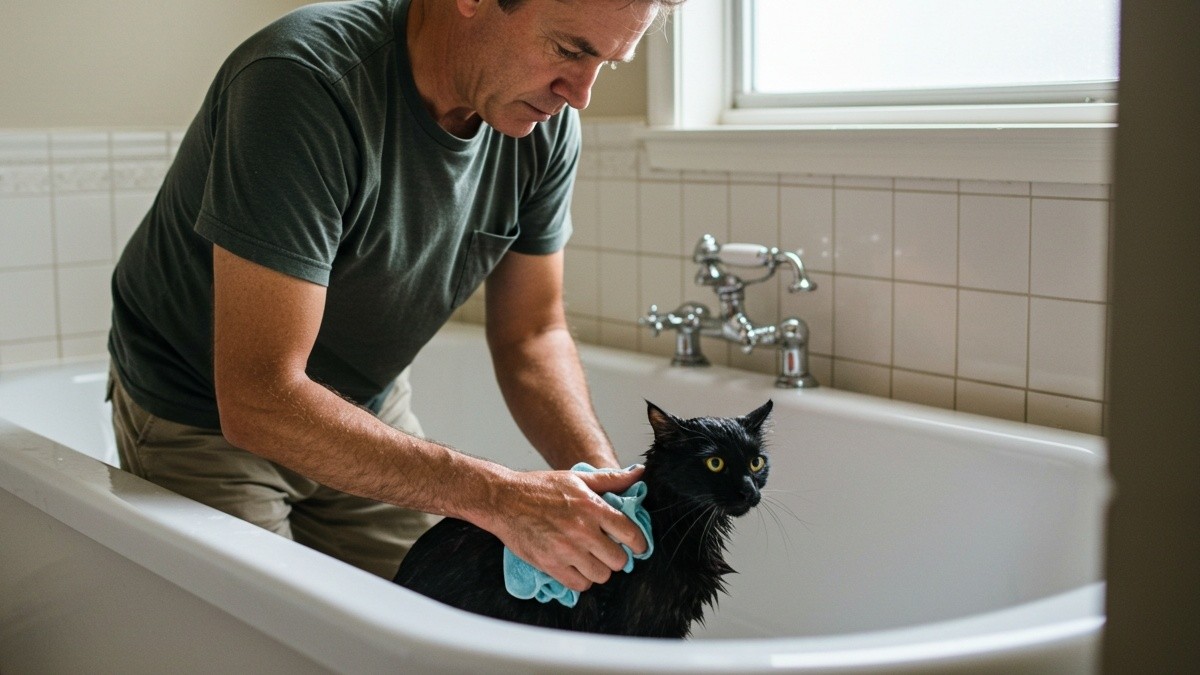How to bathe a cat without being scratched: step by step and tips