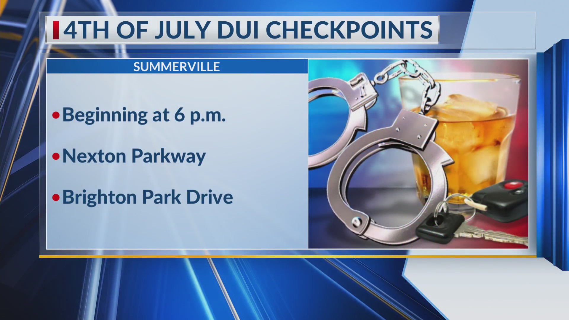4th of July DUI checkpoint in Summerville