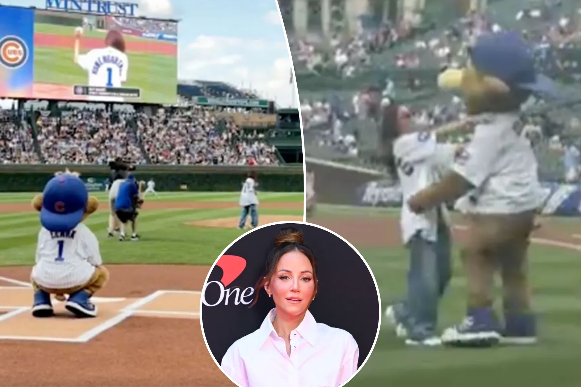 Kay Adams’ first pitch at Cubs game wasn’t even close to what she wanted