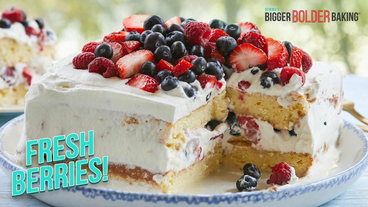 Famous Milk ‘N Berries Cake (Tres Leches Cake Like Porto’s)