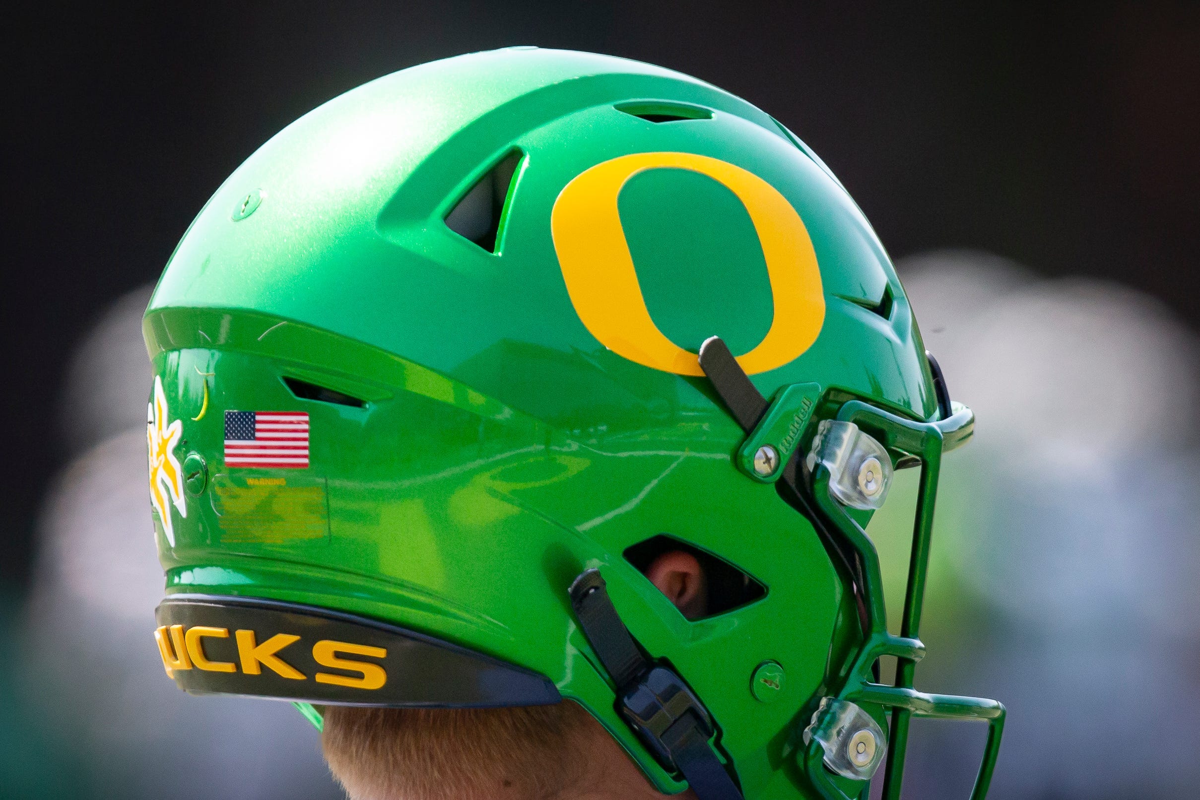 Did Oregon give a sneak peek of a new helmet?