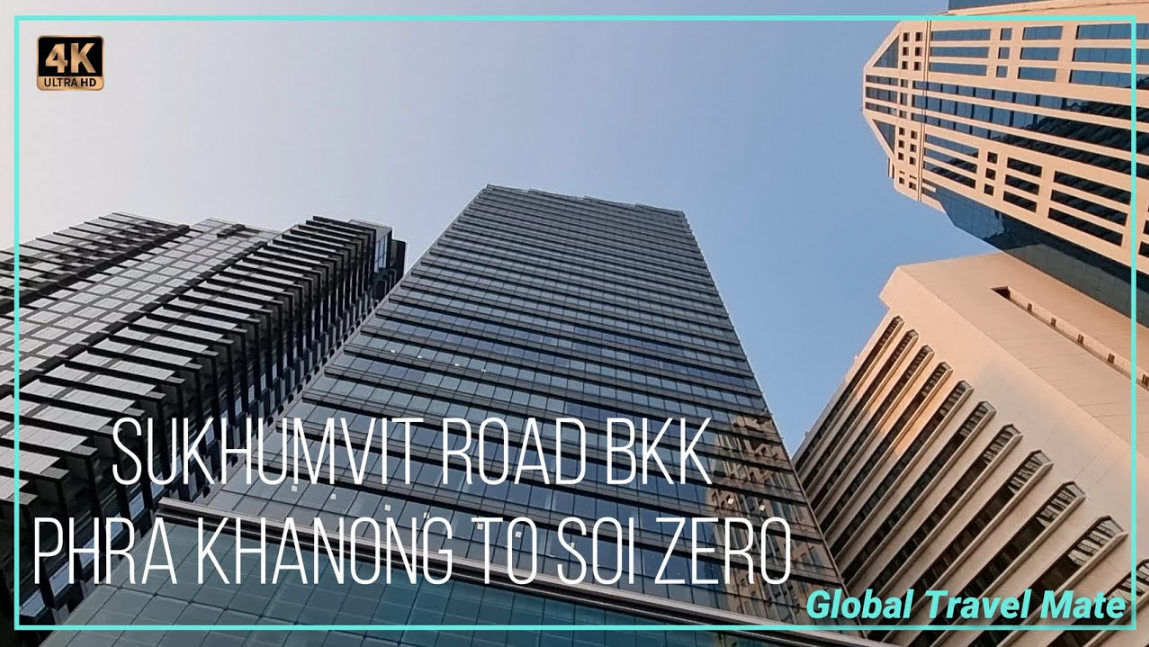 Bangkok Sukhumvit Road Phra Khanong to Zero Bicycle Ride 🇹🇭 Thailand 4K