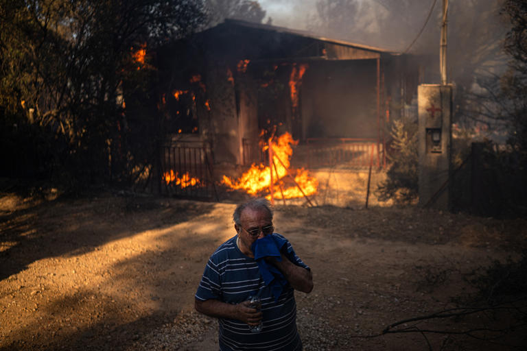 Wildfires rage on Greek island of Crete amid deadly European heat wave
