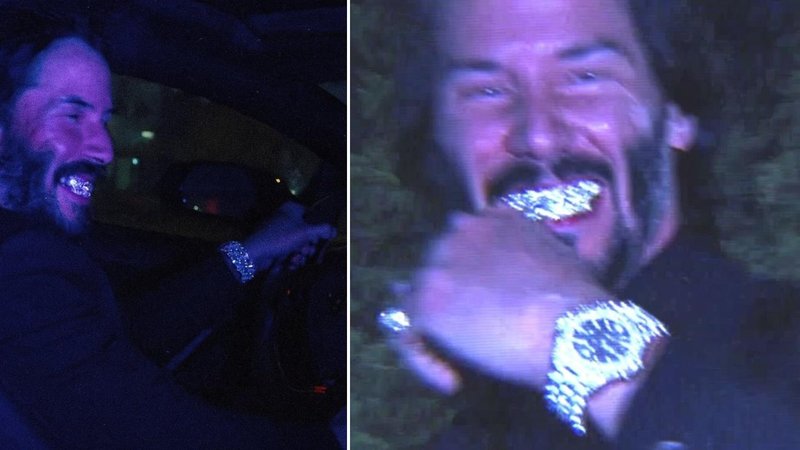 Is The 'Bust Down Keanu' Photo Real Or AI? The Viral 'Keanu Reeves' Flexing Meme Explained