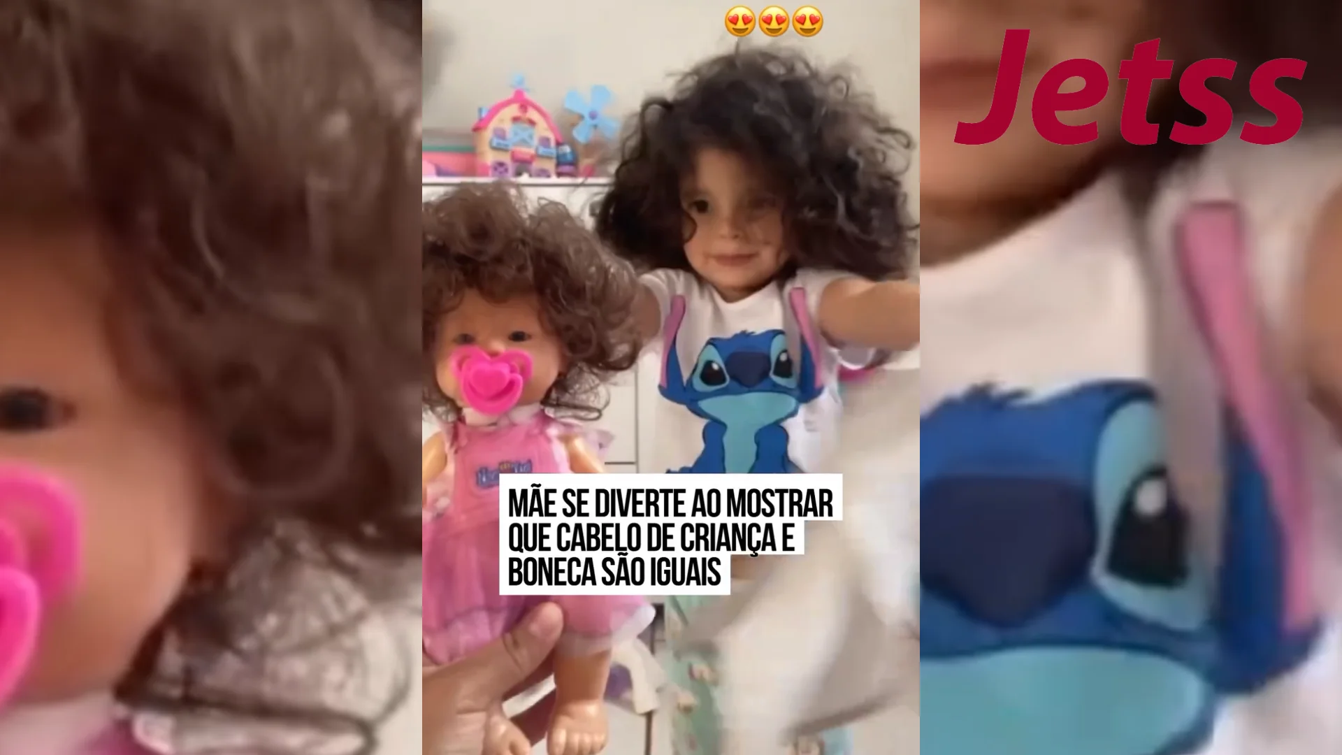 Mãe se diverte ao perceber que boneca da filha é a “cara” dela