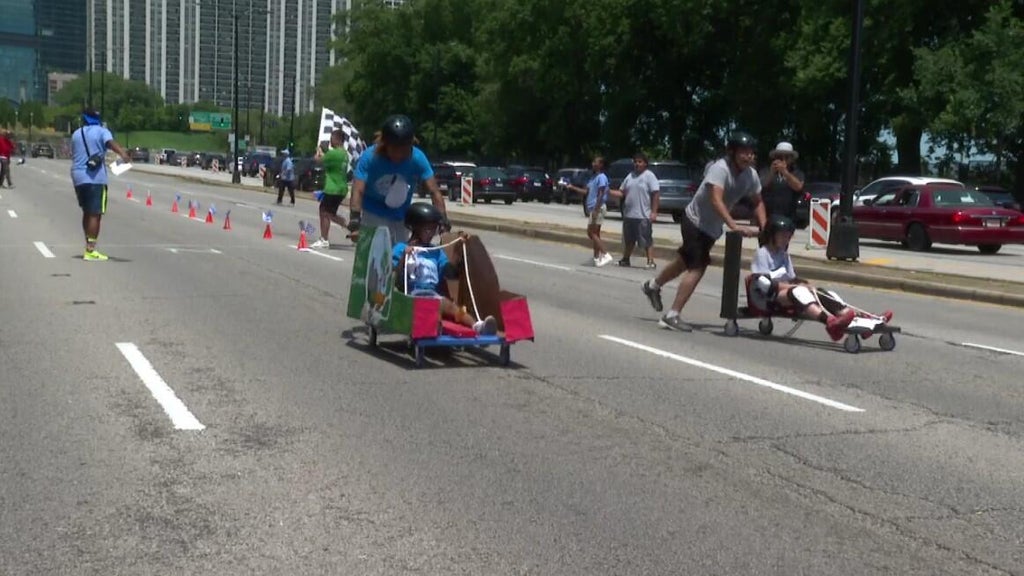 Chicago teens compete in push kart race on DuSable Lake Shore Drive ...