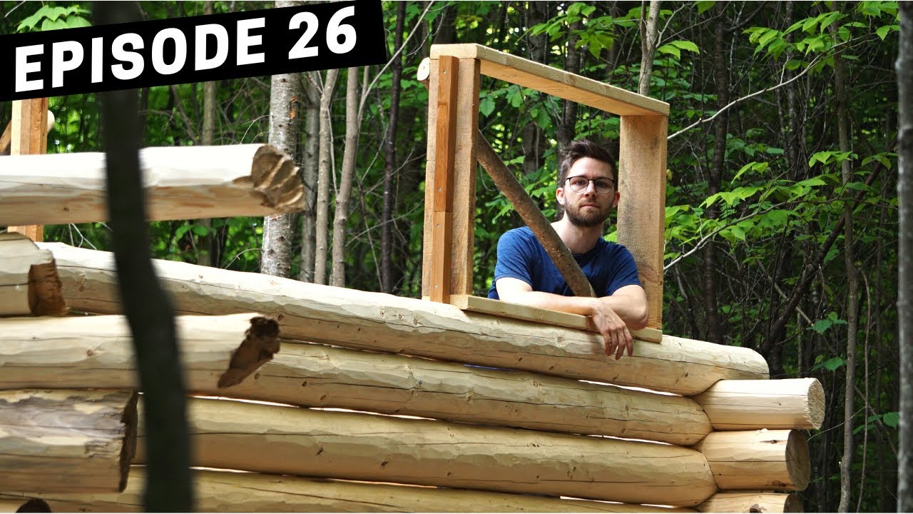 Building A Log Cabin | Ep. 26 | The cabin is taking shape - 3rd window ...