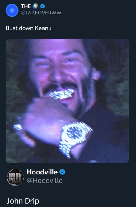 Is The 'Bust Down Keanu' Photo Real Or AI? The Viral 'Keanu Reeves' Flexing Meme Explained